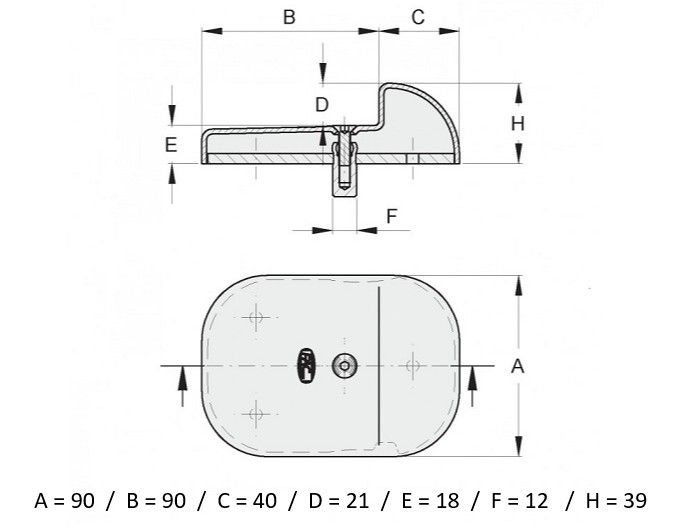 FAC - Galvanized Gate Stop - BTI Hardware