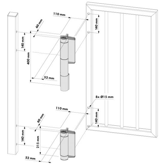 Locinox - Mammoth HD 180° Hydraulic Gate Closer and Hinge - Black - BTI ...