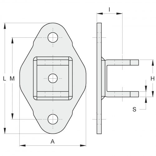 Plate: 2 Hole with Welded Bracket - BTI Hardware